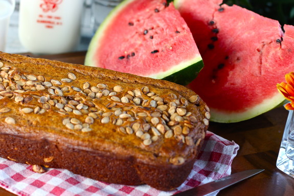 Watermelon Bread using the pulp and juice of fresh watermelon.