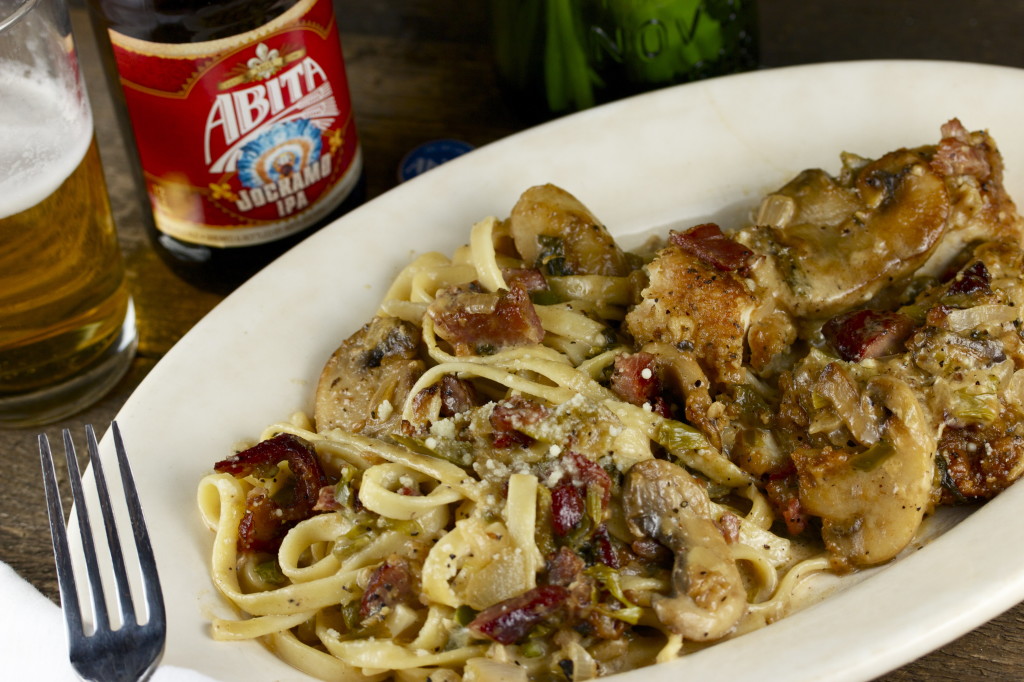 Jockamo Chicken with Fettuccine is a creamy Cajun dish with spicy flavor.